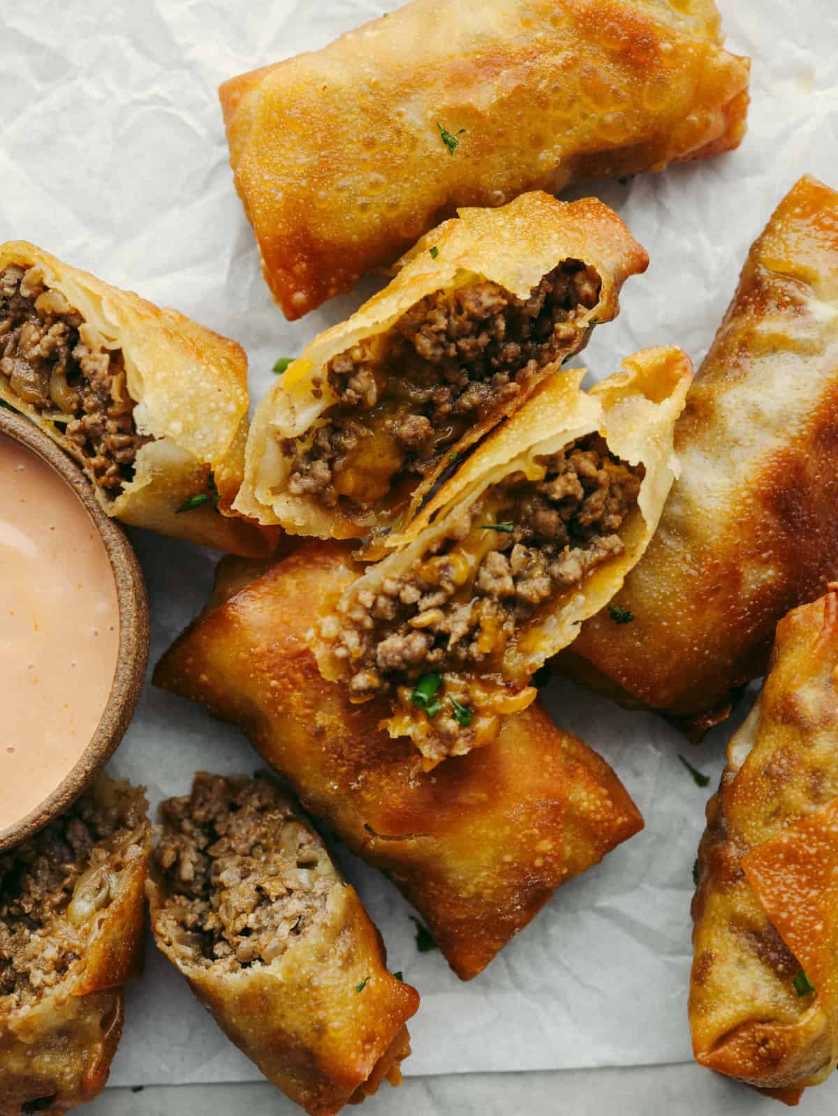 Cheeseburger Spring Rolls