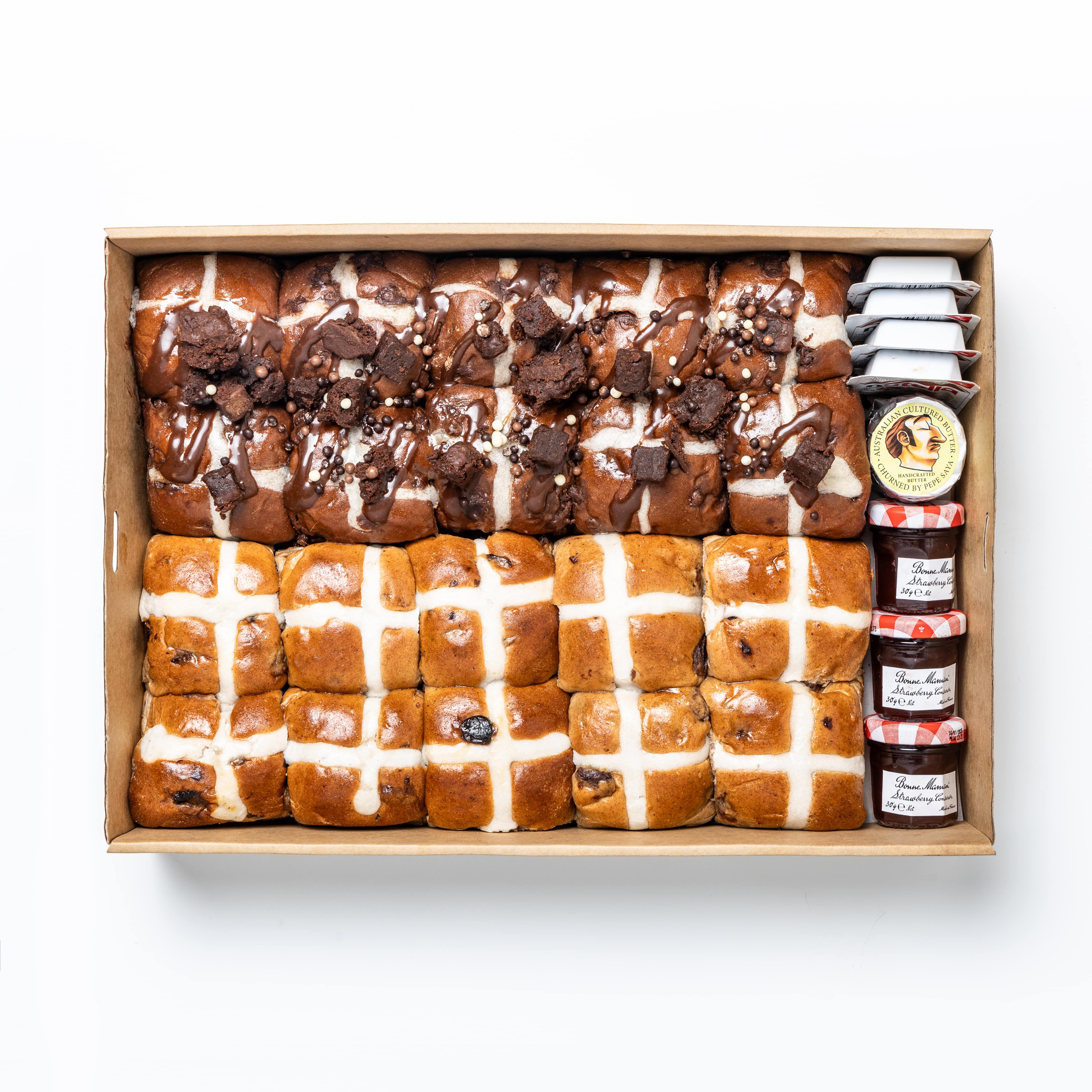 Fruit & Chocolate Hot Cross Bun Platter
