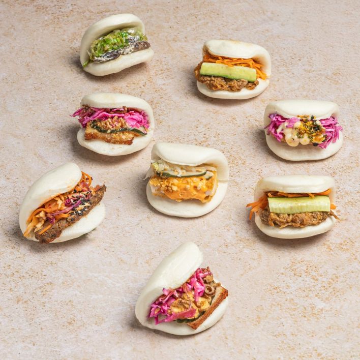Korean Pork Belly Bao Bun Platter