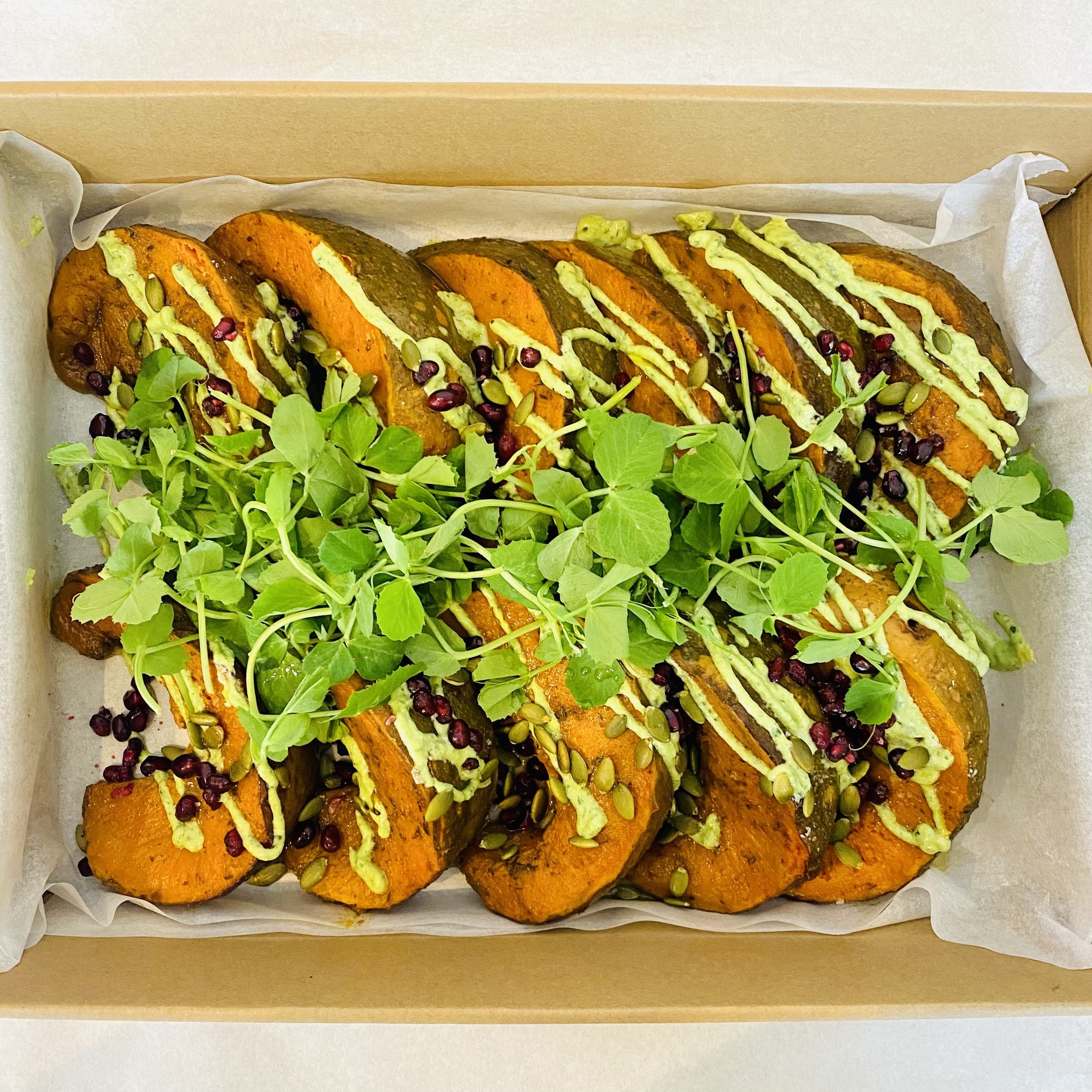 BUFFET - Roasted Pumpkin Wedges with Tahini Dressing, Pepitas ...