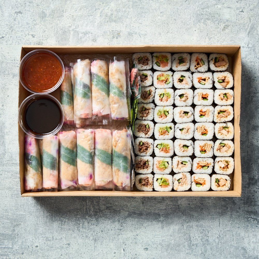 Large Sushi & Rice Paper Roll Collection (58 Pieces)