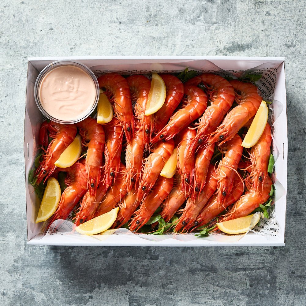 Seafood - Large Cooked QLD Tiger Prawns - 1kg (unpeeled)