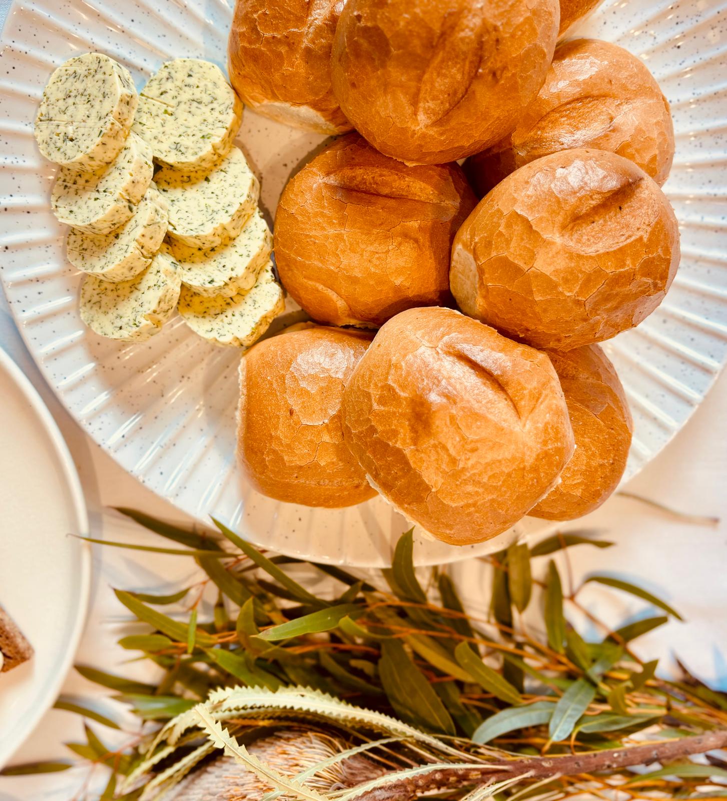 Native Damper Rolls - served warm with native herb-infused butter (Box ...