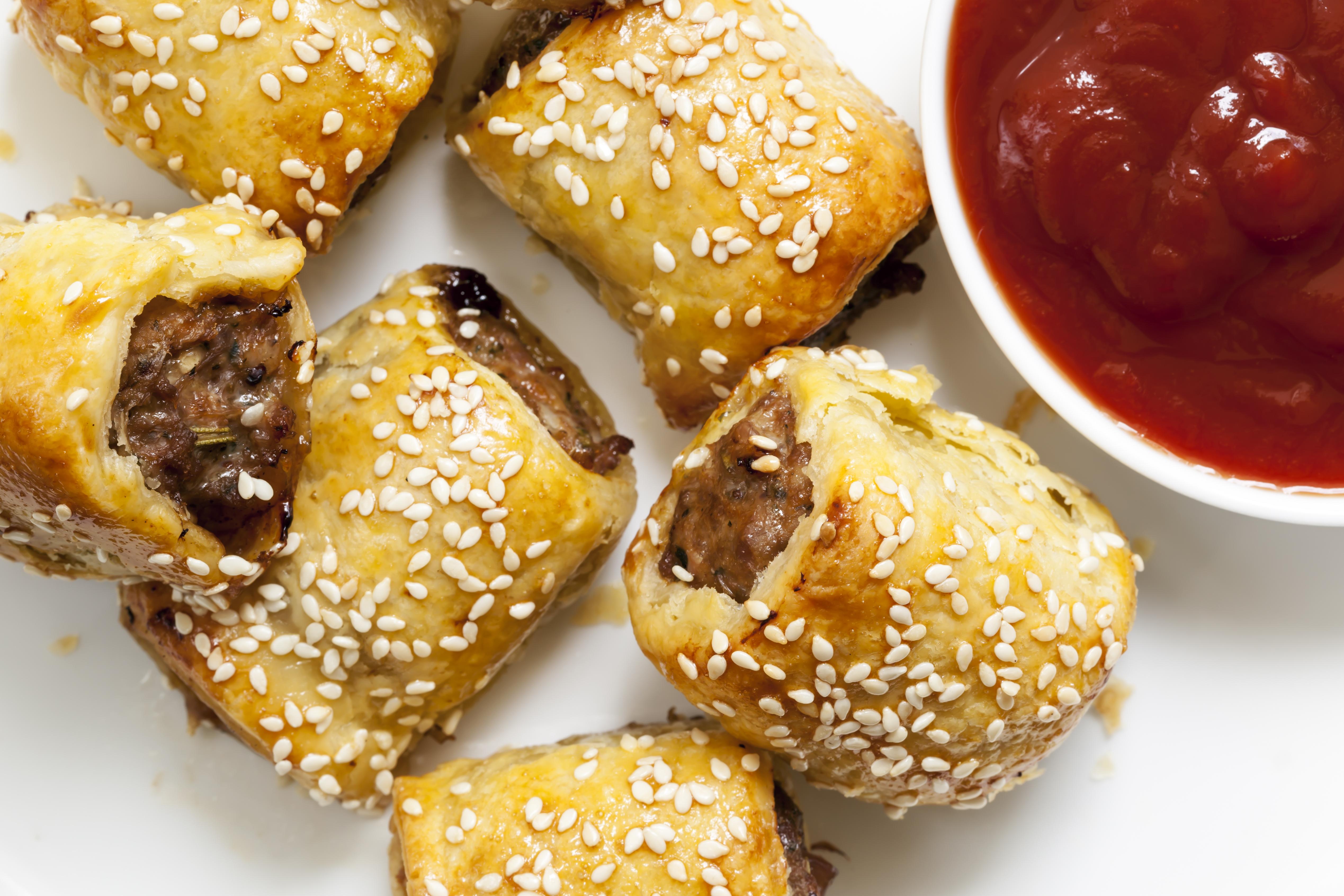 Pork, Beef and Fennel Sausage Rolls - Individual Canape Size