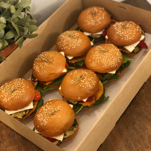 Mini roast veg burgers