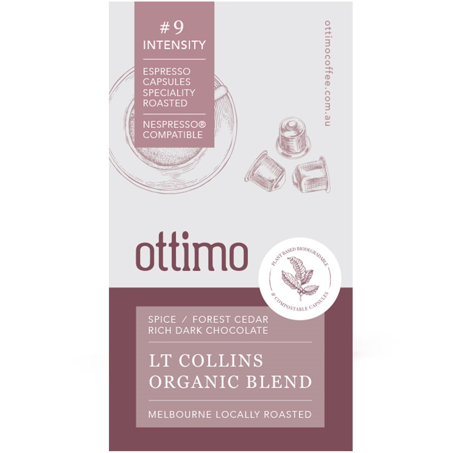 Lt Collins Organic - Biodegradable and compostable coffee capsules