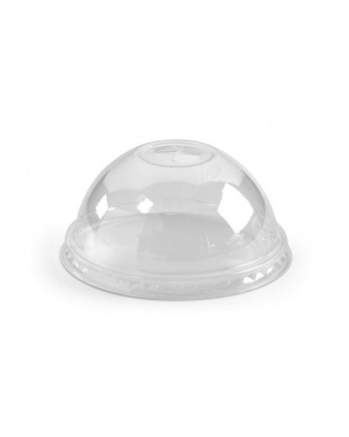 BioPak 300-700ml Clear BioCup Lids | Dome, Flat